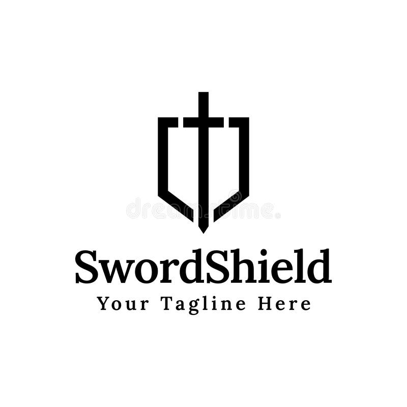 Sword and Shield Vector Logo Design Stock Vector - Illustration of ...
