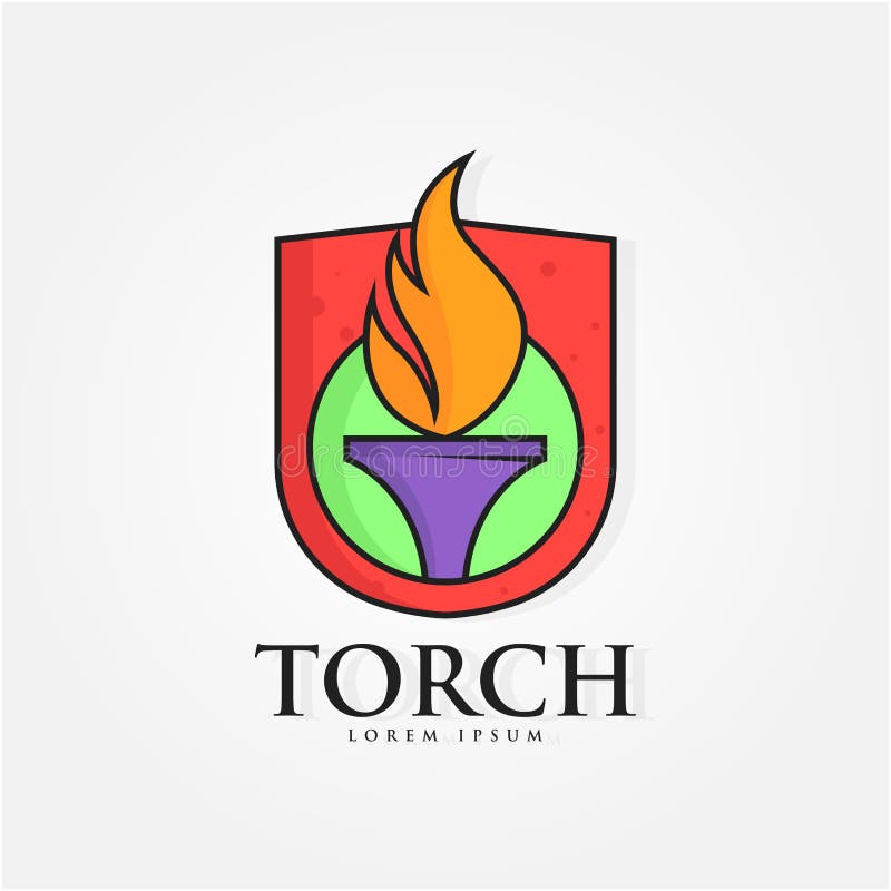 Torch Logo Vector Art Logo stock vector. Illustration of design - 110447060