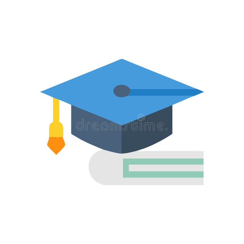 Simple University Graduation Cap Icon for Students Stock Illustration ...