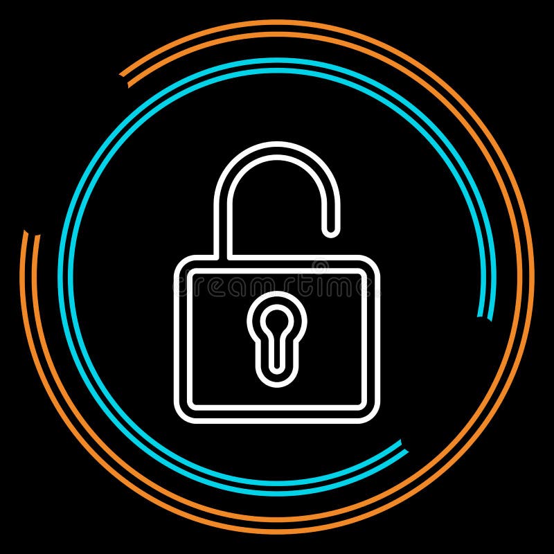 Simple Unlock Vector Icon stock illustration. Illustration of padlock ...