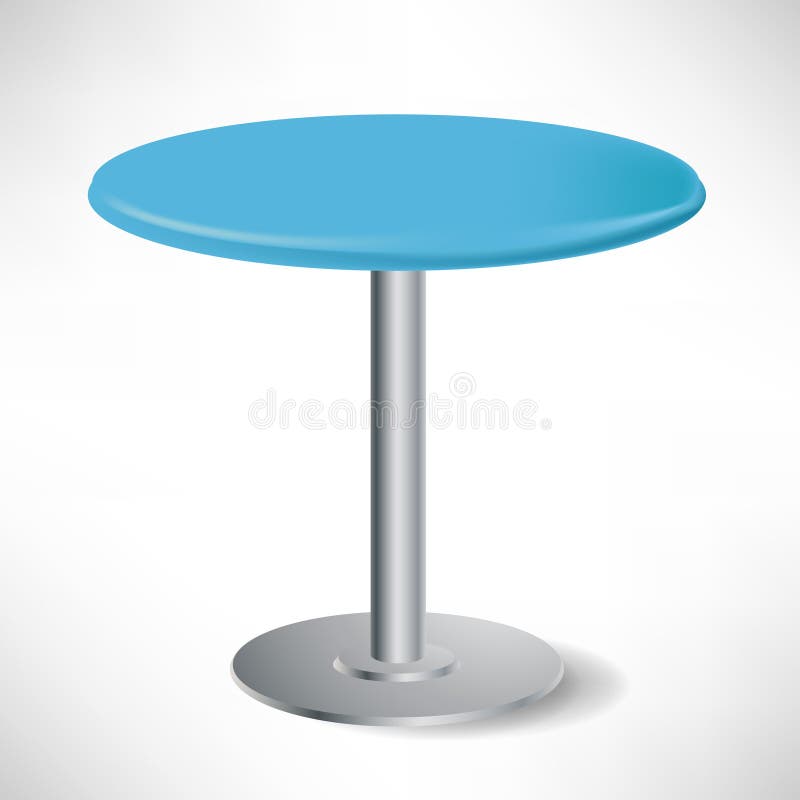Simple Unoccupied Round Blue Table Stock Vector - Illustration of ...