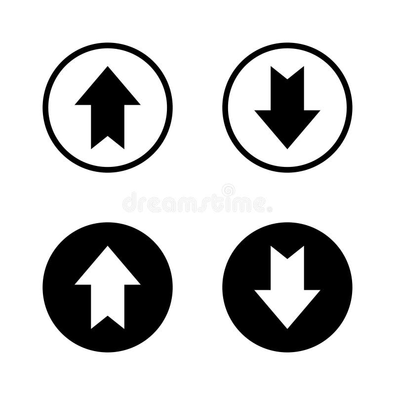 Simple Up and Down Arrow on Black Circle Stock Vector - Illustration of downward, arrow: 341822784