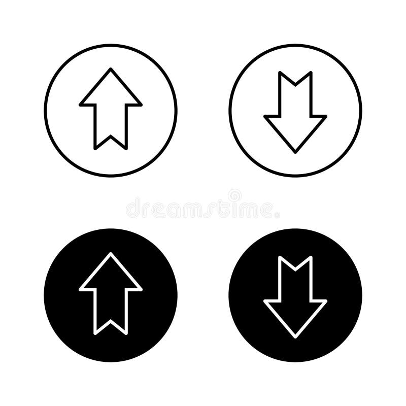 Black Up and Down Icon Image. Arrow Sign and Symbol Vector Stock Vector ...
