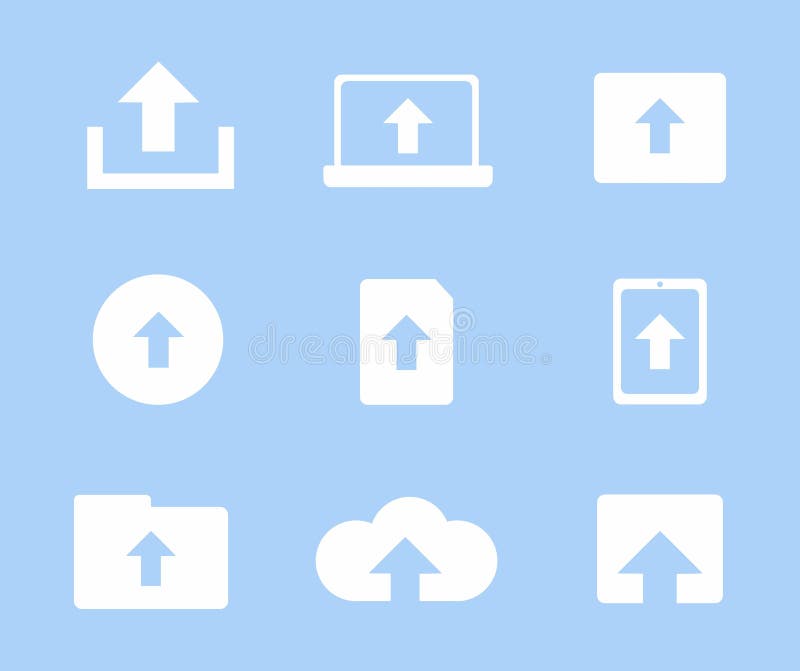 Simple Upload Icon Collection Design Stock Illustration - Illustration ...