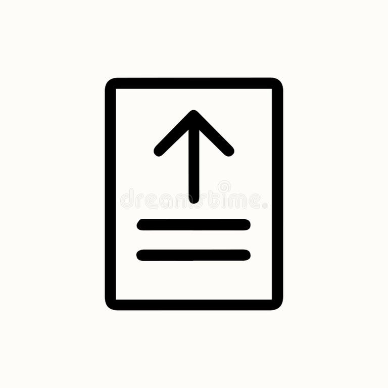 Simple Upload Icon on a Document Background Signifies File Transfer Stock Vector - Illustration ...