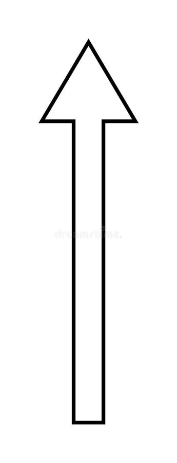 Simple Upward-pointing Arrow in Black Outline on White Background ...