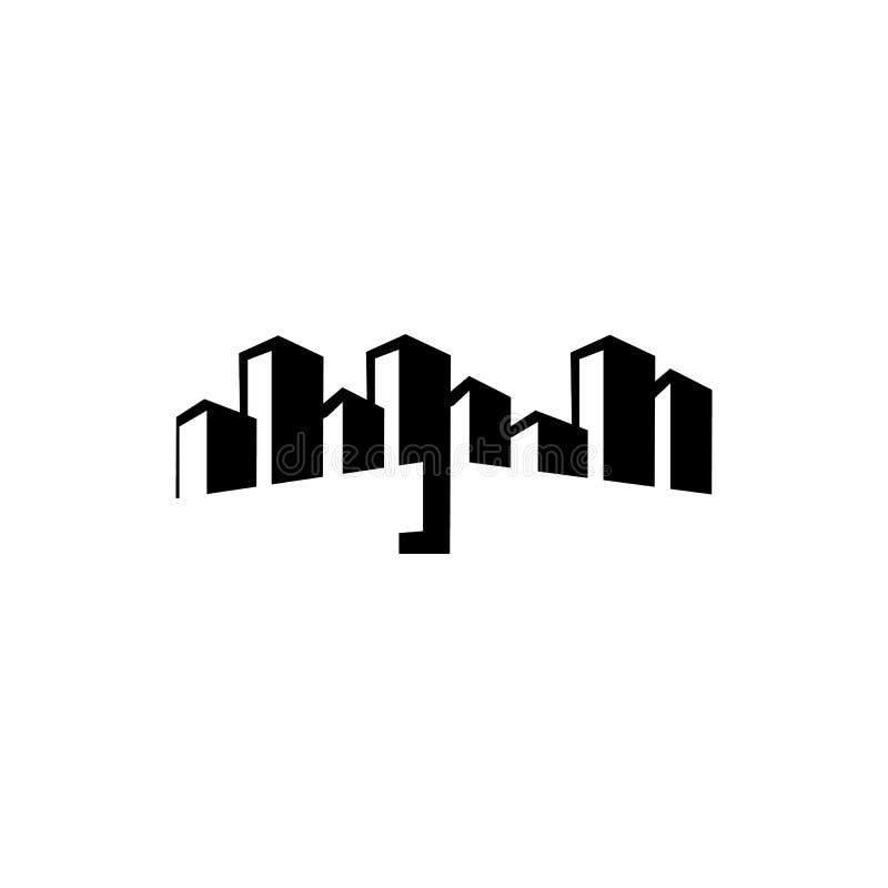Simple Urban Building Vector Logo Stock Illustration - Illustration of ...