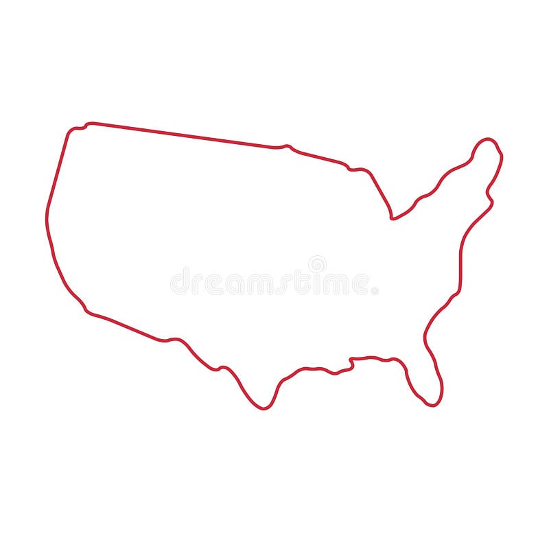 Simple Us Map Outline Vector Stock Vector - Illustration of white ...