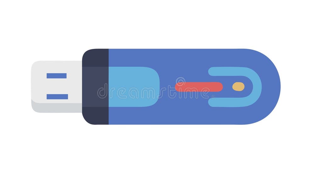 Simple USB Flash Drive, Essential Data Storage, Vector Design ...