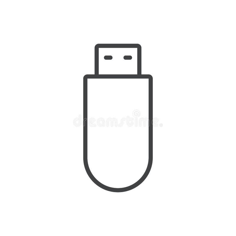 Simple USB Icon Symbolizing Data Storage or Connectivity Stock Vector ...