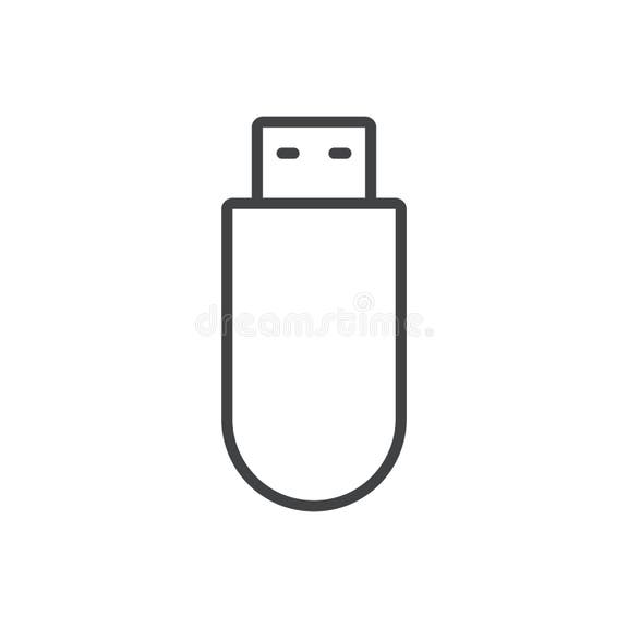 Simple USB Icon Symbolizing Data Storage or Connectivity Stock Vector ...