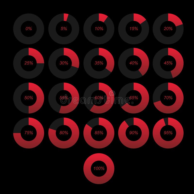 Collection of Circle Loading Pie Chart Stock Vector - Illustration of ...