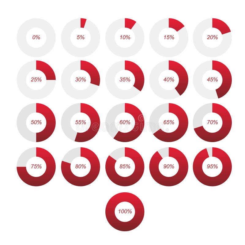 Collection of Circle Loading Pie Chart Stock Vector - Illustration of ...