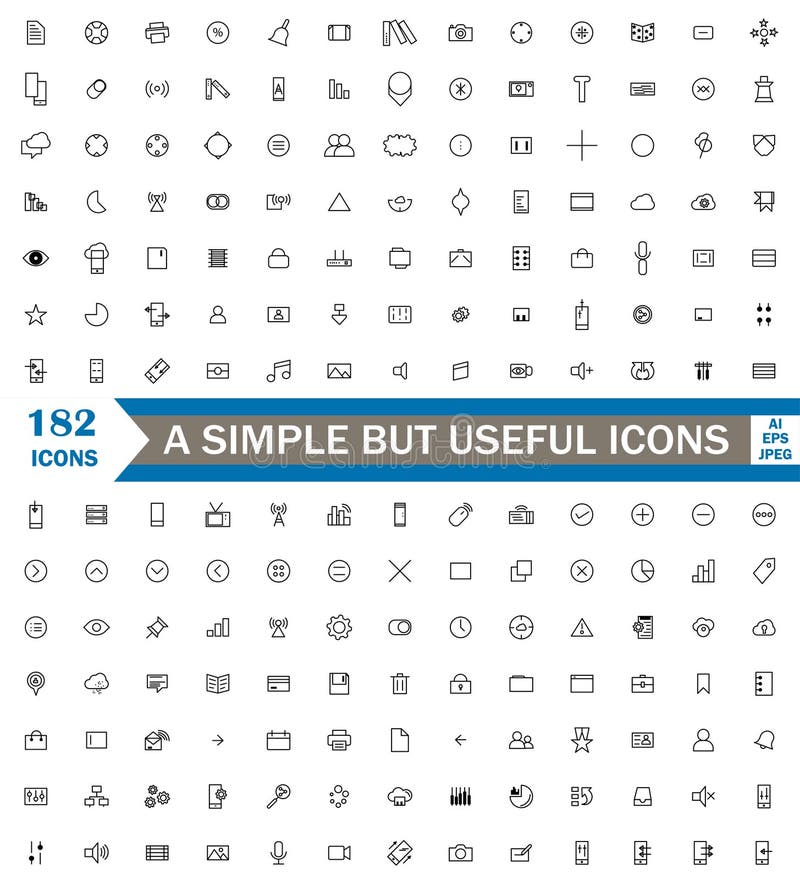 A Simple but Useful Icon Vector Illustrator Set Stock Vector ...