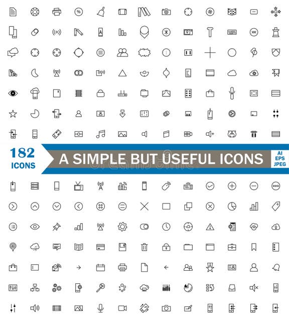 A Simple but Useful Icon Vector Illustrator Set Stock Vector ...