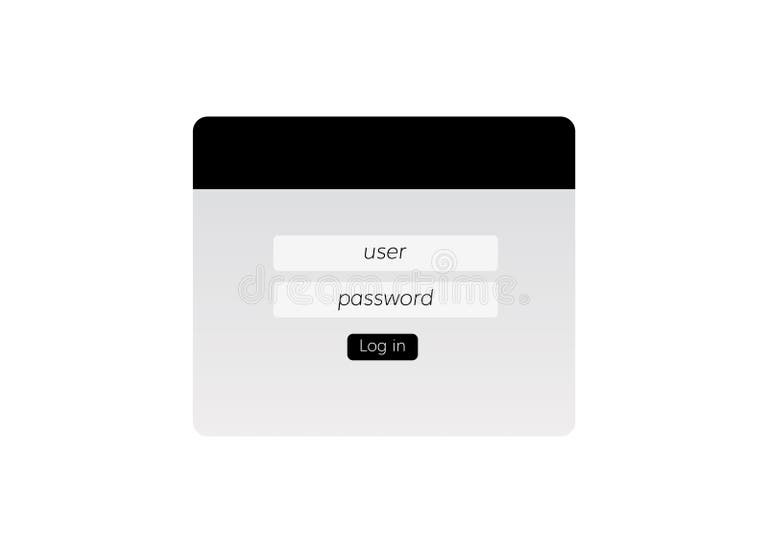 Simple User Login Interface with Username and Password Input Fields and Log in Button Stock ...