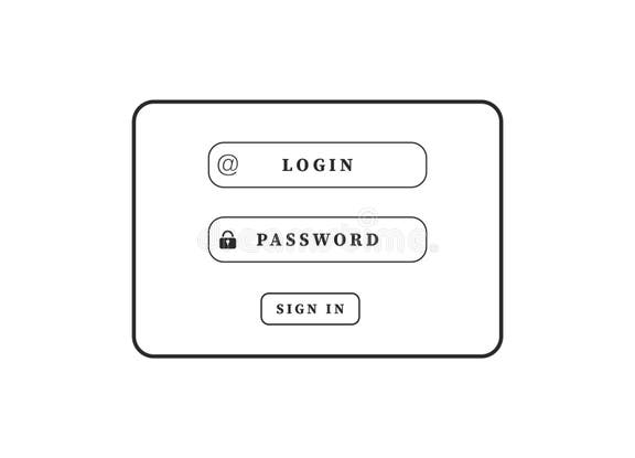 Simple User Login Page With Username And Password Input Fields For Secure Access Stock