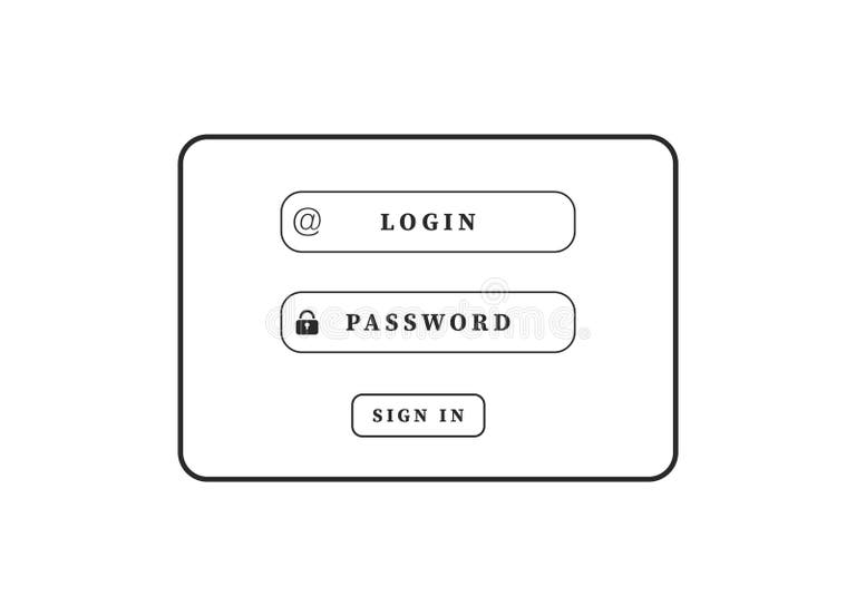 Simple User Login Page with Username and Password Input Fields for Secure Access Stock Vector ...