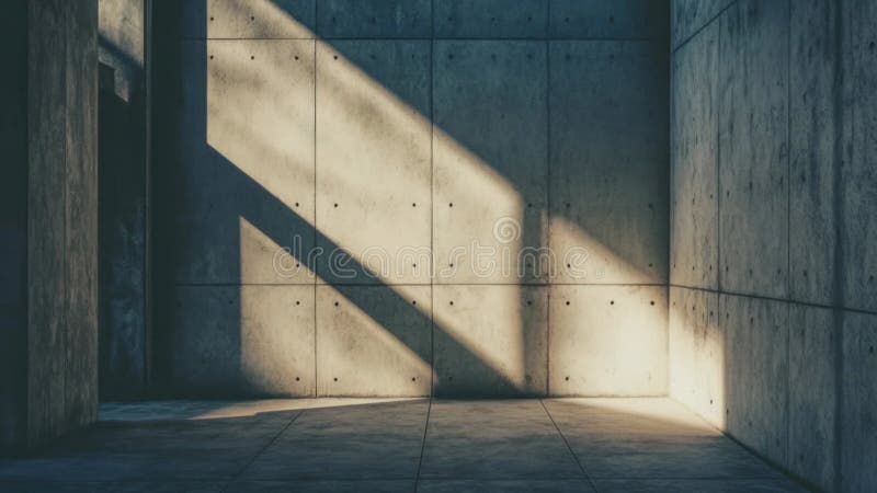 A Simple, Utilitarian Space with a Concrete Wall and Floor Stock Video ...
