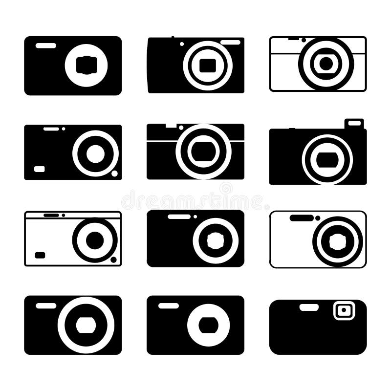 Simple Various Camera Icon Set 1 of 6 Stock Illustration - Illustration ...