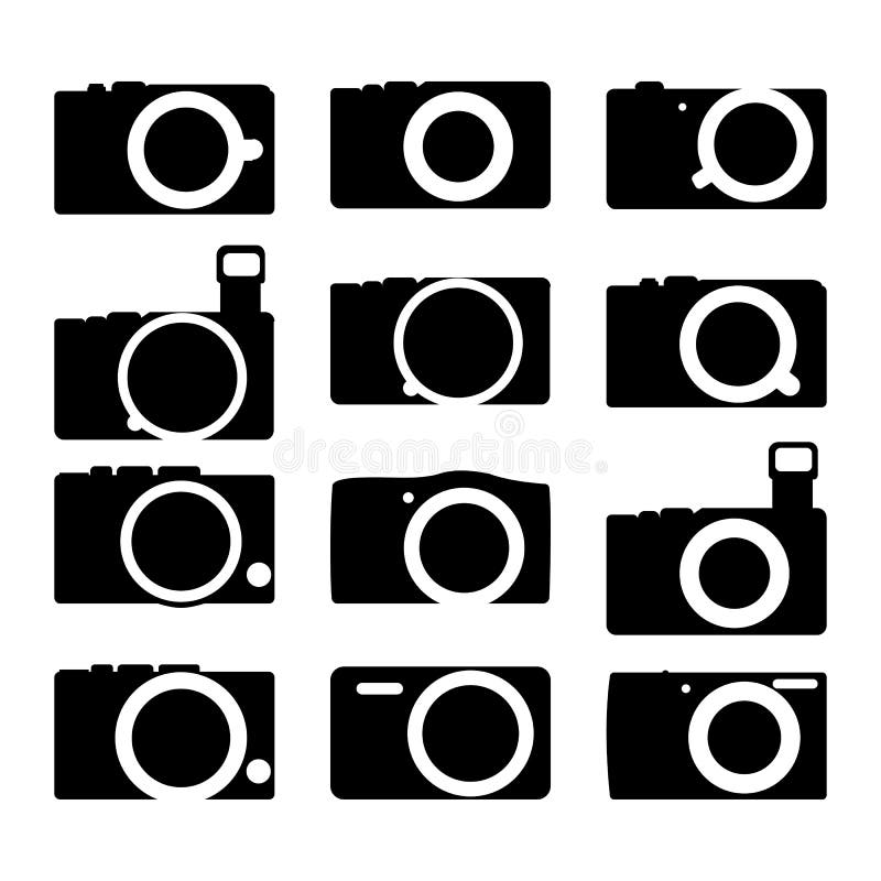 Simple Various Camera Icon Set 3 of 6 Stock Illustration - Illustration ...