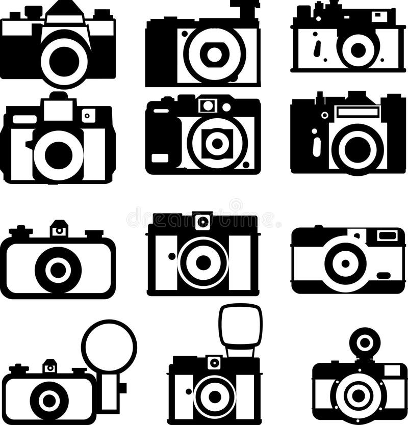 Simple Various Camera Icon Set 5 of 6 Stock Illustration - Illustration ...