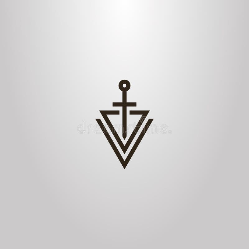 Simple Vector Abstract Sign of a Sword Piercing Two Triangles Stock ...