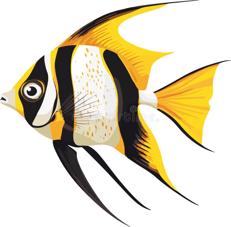 Simple Vector Angelfish Clipart Stock Vector - Illustration of cute ...