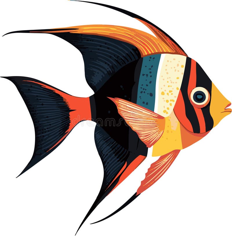 Simple Vector Angelfish Clipart Stock Vector - Illustration of icons, transparent: 350473683