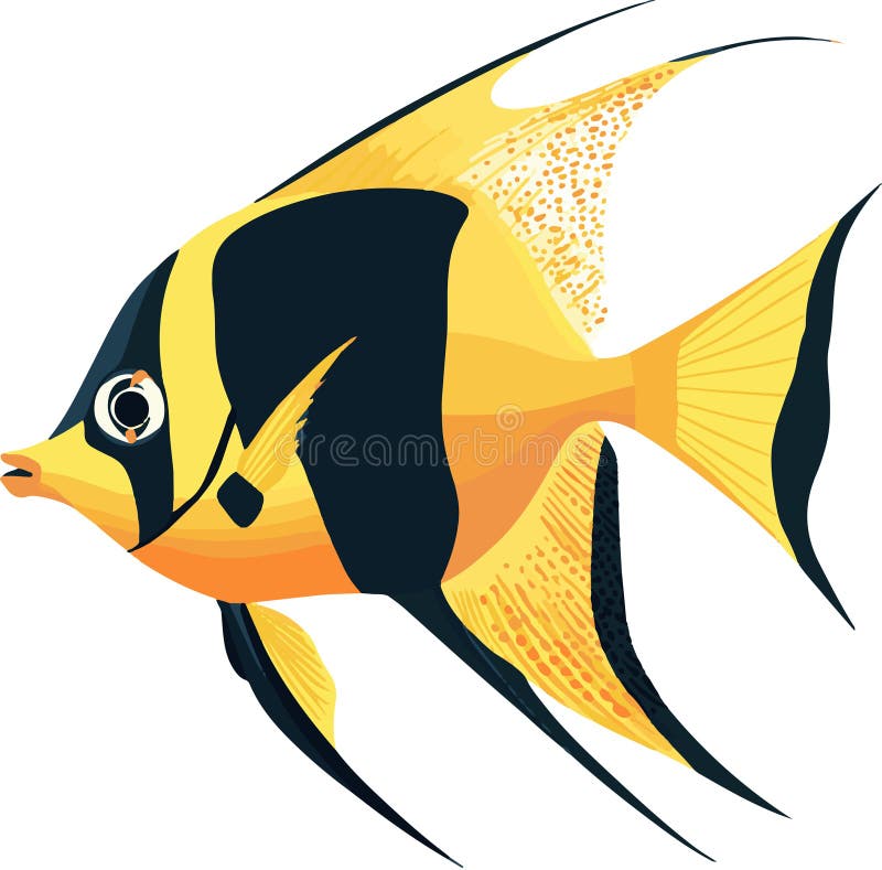Simple Vector Angelfish Clipart Stock Vector - Illustration of ...