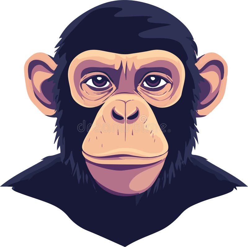 Simple vector ape clipart stock vector. Illustration of minimalist ...