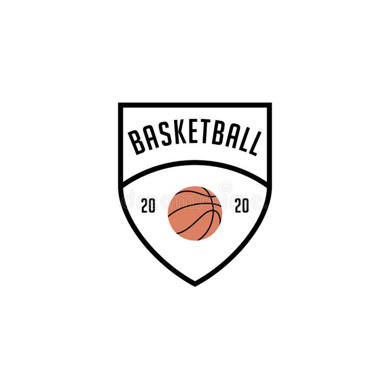 Simple Vector Basketball Shield Logo Emblem Stock Vector - Illustration ...