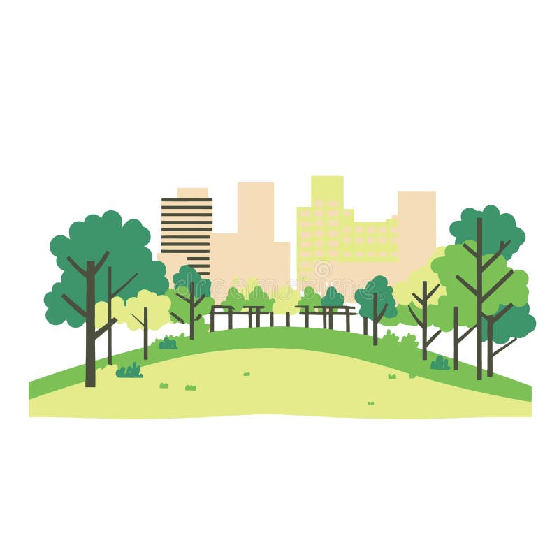 A simple park scene stock vector. Illustration of environment - 243221639