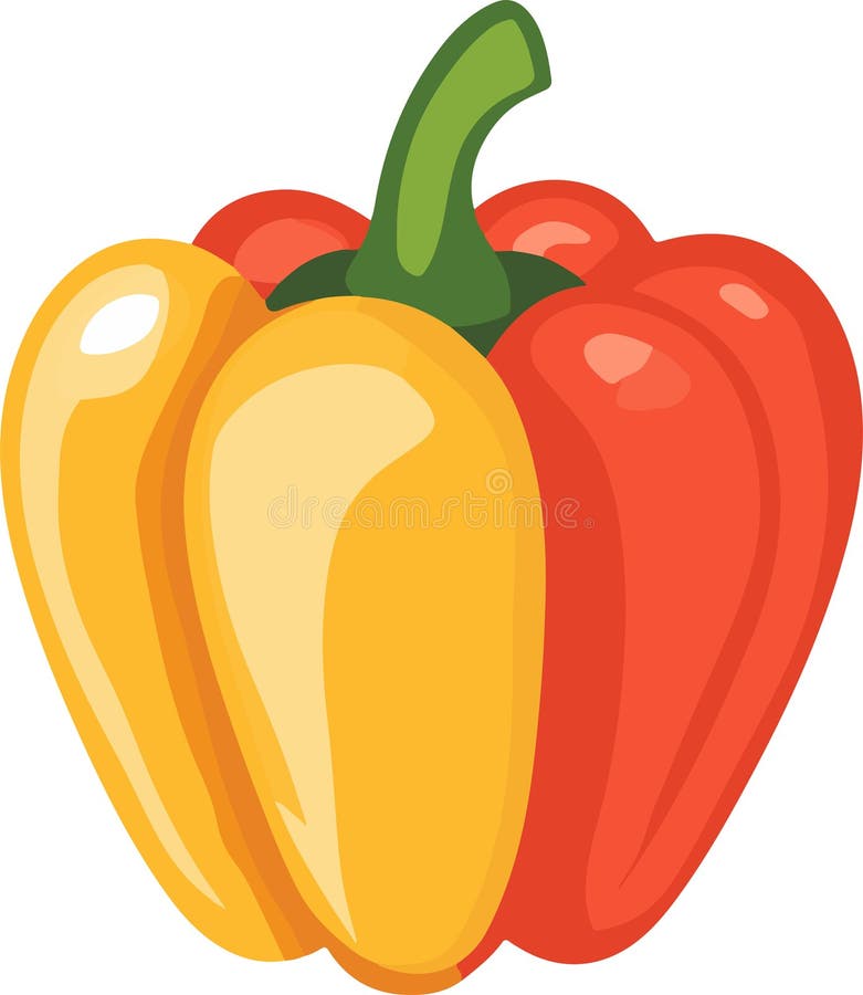 Simple Vector Bell Pepper Clipart Stock Vector - Illustration of ...