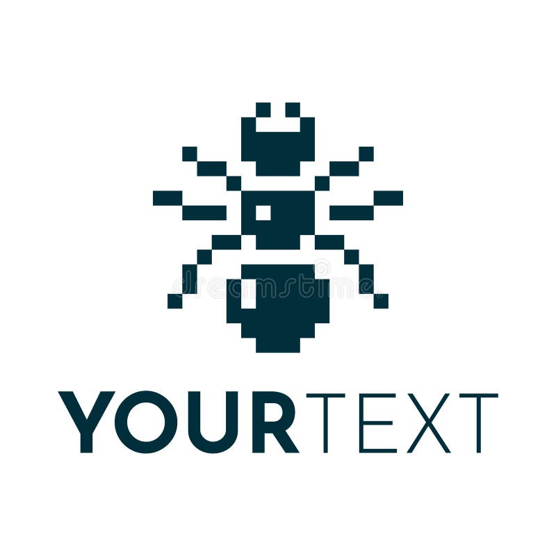 Simple Vector 1bit Pixel Art Emblem of Black Ant Editorial Photo ...