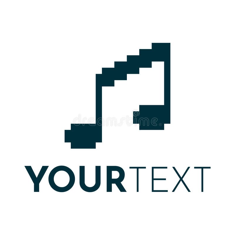 Simple Vector 1bit Pixel Art Emblem of Musical Note Stock Vector ...