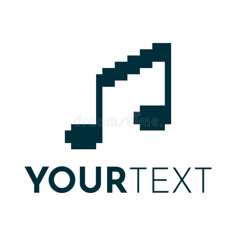 Simple Vector 1bit Pixel Art Emblem of Musical Note Stock Vector ...