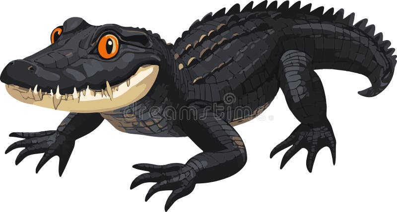 Simple Vector Black Caiman Clipart Stock Vector - Illustration of ...