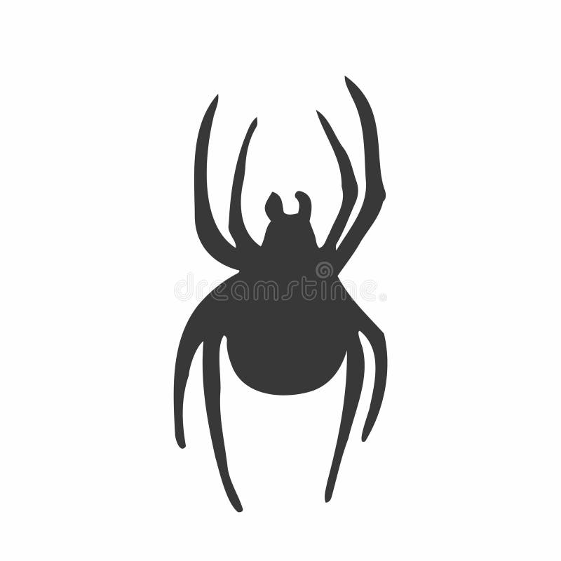Simple Vector of a Black Spider. Halloween Concept in Vector Stock Vector - Illustration of ...