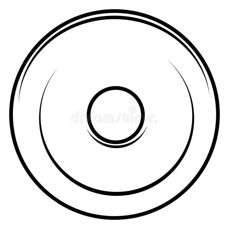 Simple Vector Black and White Barbell Plate, Isolated on White Stock ...