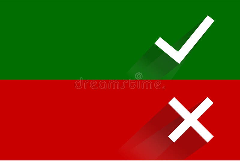Simple Vector Blank Green and Red with Sign True and False Stock Vector ...