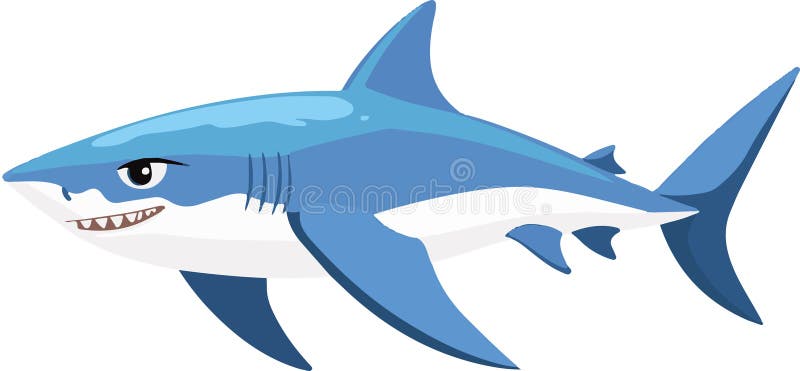 Simple Vector Blue Shark Clipart Stock Vector - Illustration of vector ...