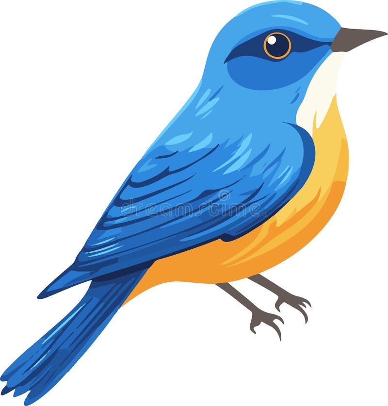 Simple Vector Bluebird Clipart Stock Vector - Illustration of ...