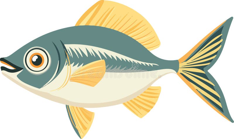 Simple Vector Bony Fish Clipart Stock Vector - Illustration of colorful ...