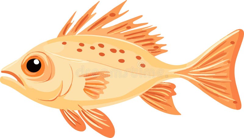 Simple Vector Bony Fish Clipart Stock Vector - Illustration of cute ...