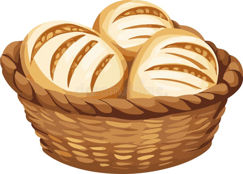 Simple Vector Bread Basket Clipart Stock Vector - Illustration of professional, decorative ...