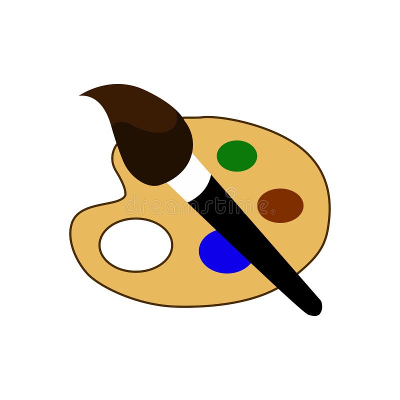 Simple Vector Brush Icon. Classic Flat Color Brush Icon Stock ...