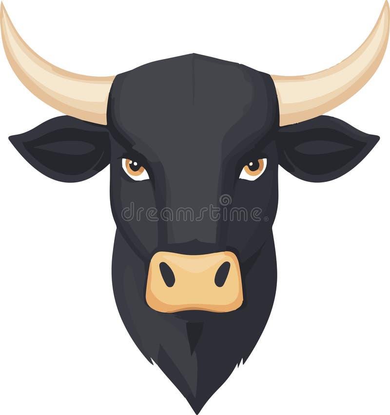 Simple vector bull clipart stock vector. Illustration of style - 350474607