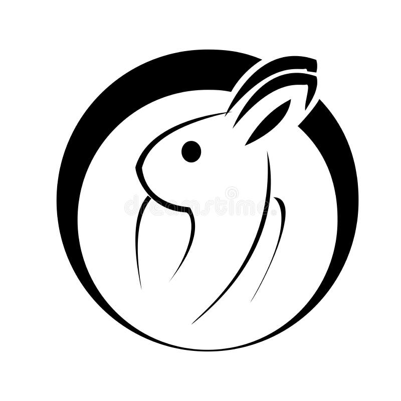 Simple Rabbit and Shield Vector Logo Design Stock Vector - Illustration ...