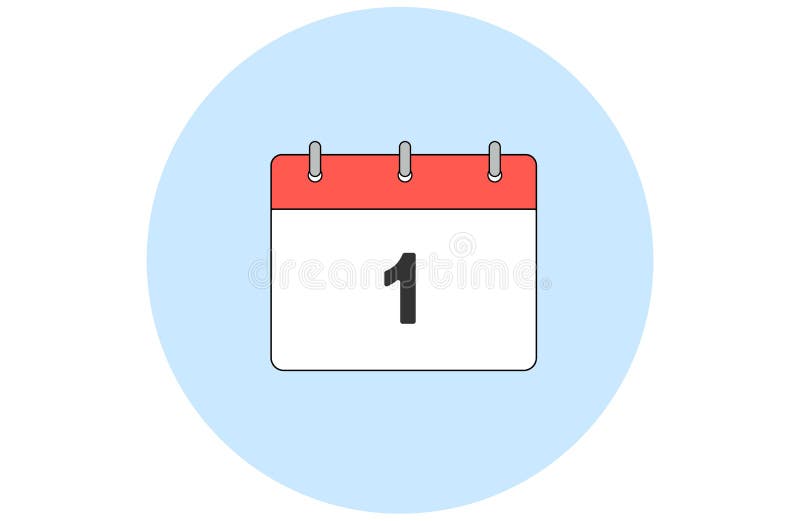 Simple Vector Calendar. Day 1. Every Month. Stock Vector - Illustration ...